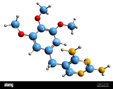 3d Image Of Trimethoprim Skeletal Formula Molecular Chemical Structure Of Antibiotic Tmp