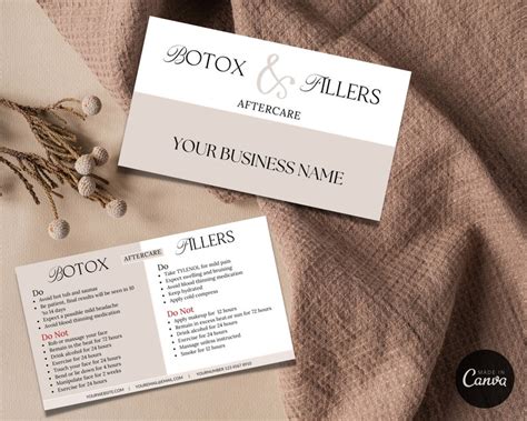 Botox Informed Consent Forms And Aftercare Card Editable Canva Templates Etsy