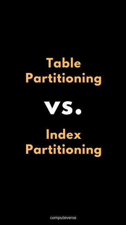 Sql Table Partitioning Vs Index Partitioning ️ Youtube