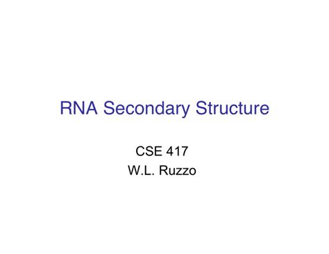 PPT RNA Secondary Structure CSE W L Ruzzo The Double Helix Los PowerPoint Presentation