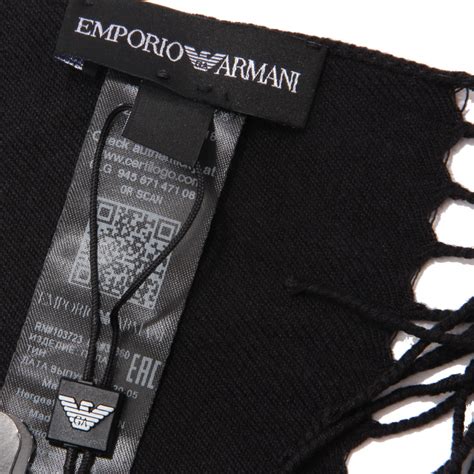 Stola Uomo Emporio Armani Black Stole Scarf Man