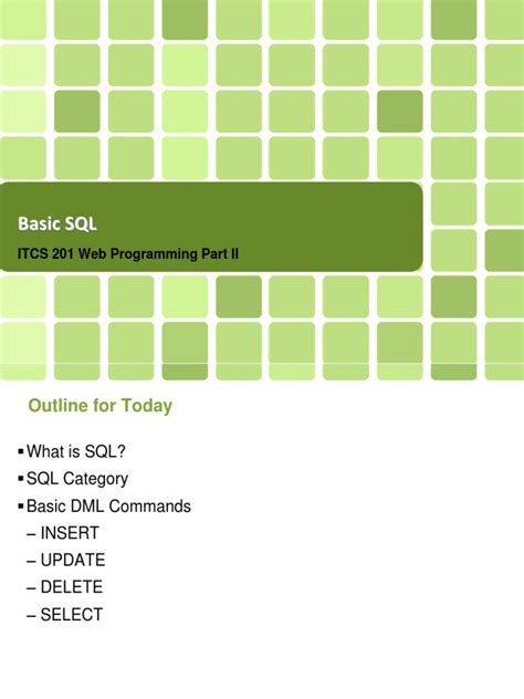 Basic Sql Itcs 201 Web Programming Part Ii Pdf Sql Information