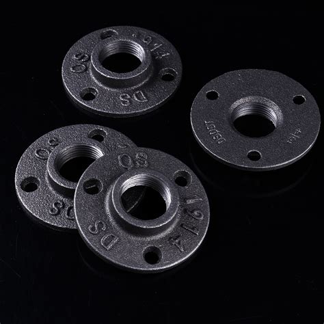 4pc Wall Mount Iron Pipe Fittings Cast Iron Flange Grandado