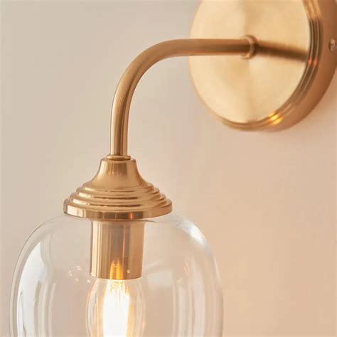Endon Lighting 120626 Ashcroft Brass Wall Fitting With Clear Glass