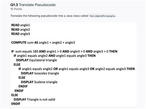 Solved Q13 Translate Pseudocode 15 Points Translate The
