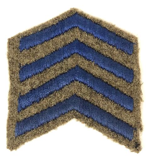 Sally Bosleys Badge Shop WW1 Overseas Service Chevrons Four Blue Chevrons Felt Coth Badge