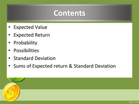 Expected Value Return And Standard Deviation Pptx