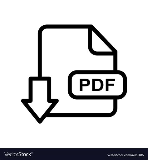 Pdf Icon Vector Black
