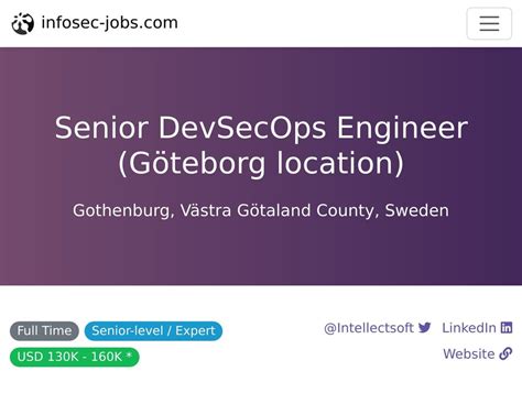 Hiring Senior Devsecops Engineer Göteborg Location In Gothenburg