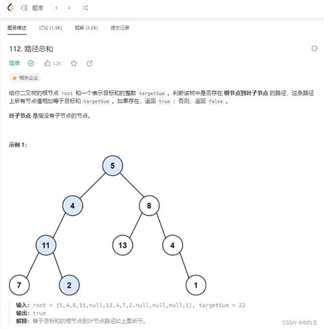 力扣刷题记录 JAVA 50 112 路径总和 CSDN博客