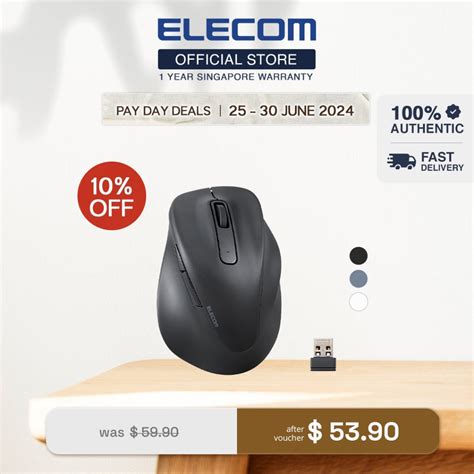 ELECOM EX G Wireless Silent Mouse Basic Mice Ergonomic Design Buttons M XGS M L DBSK