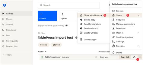 How To Import Tables From Dropbox · Tablepress