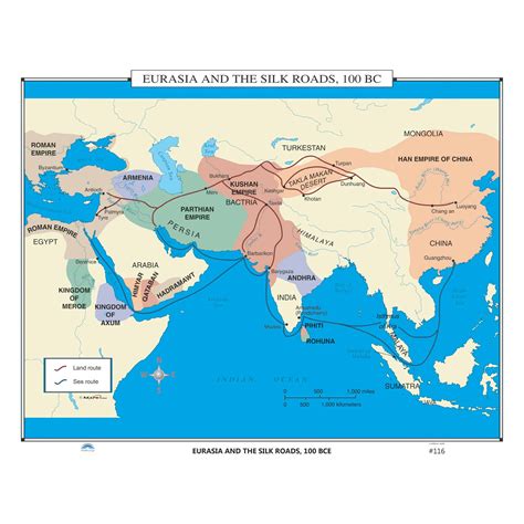 Eurasia Physical Features 116 Eurasia And The Silk Roads 100 Bc The
