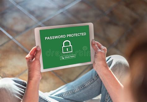Password Protected Concept On A Tablet Stock Image Image Of Protect System 102855531