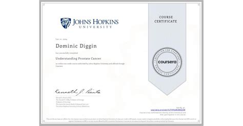 Dominic Diggin On Linkedin Completion Certificate For Understanding Prostate Cancer