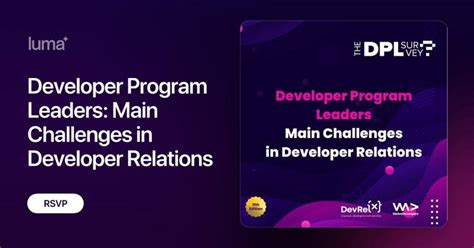 slashdata on linkedin developer program leaders main challenges in developer relations · luma
