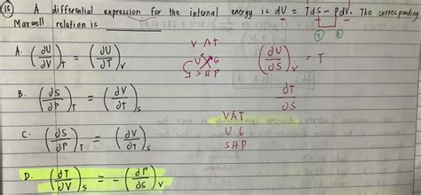 How To Solve This Problem Using The Thermodynamic Square I Dont Get