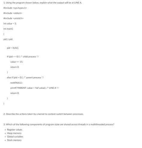 Solved 1 Using The Program Shown Below Explain What The