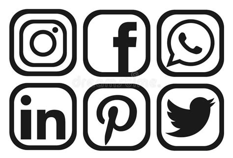 Icone Dei Loghi Popolari Dei Social Media Instagram Facebook Twitter