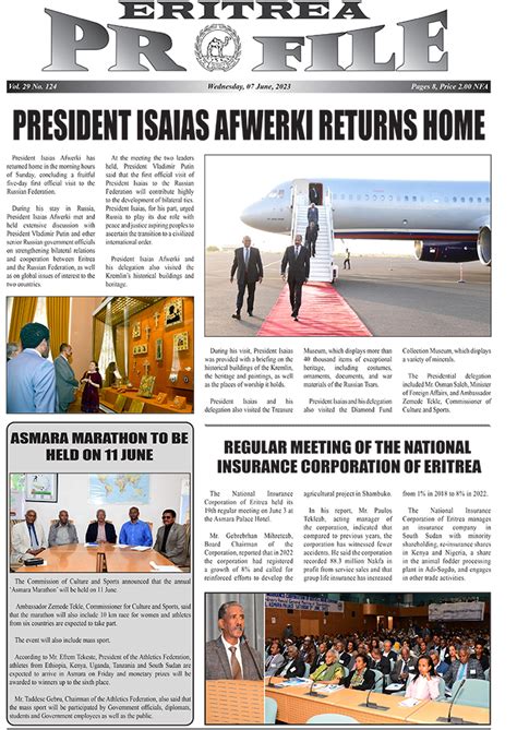 Eritrea Profile 07 June 2023 Eritrea Ministry Of Information