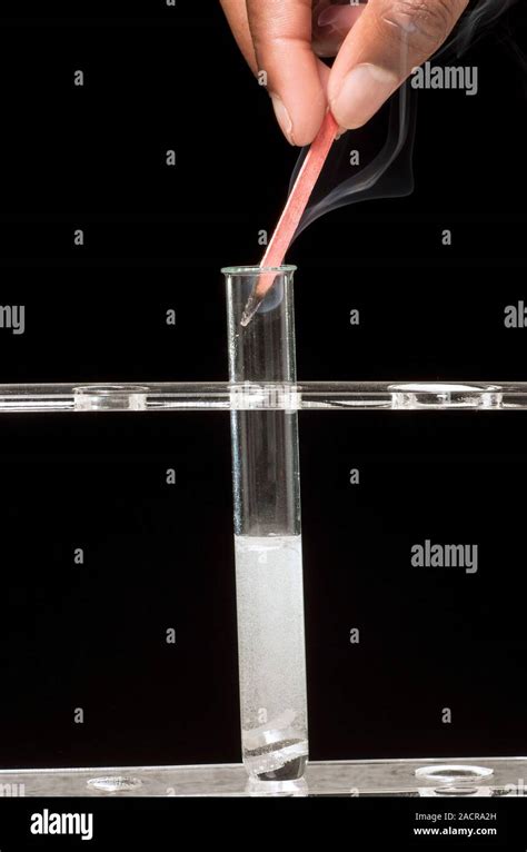 Lit Splint Test For Hydrogen Gas Lit Splint After Being Placed In A