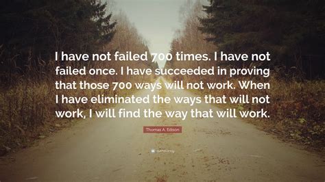 Thomas A Edison Quote “i Have Not Failed 700 Times I Have Not Failed