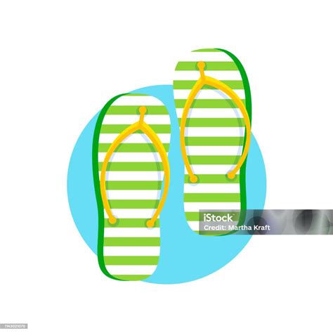 비치 슬리퍼 흰색 배경에 고립 된 벡터 아이콘입니다 여름 여행 로고 배너 전단지에 대 한 레크리에이션 개념입니다 심플한 플랫 스타일 10 Eps 그림입니다 개념에 대한 스톡