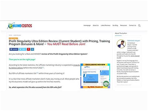 Profit Singularity Review Of Ultra Edition System Announced By Online