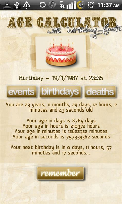 Age Calculator With Birthday Facts Ad Free App On Amazon Appstore