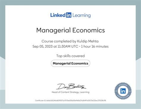 kuldip mehta on linkedin certificate of completion