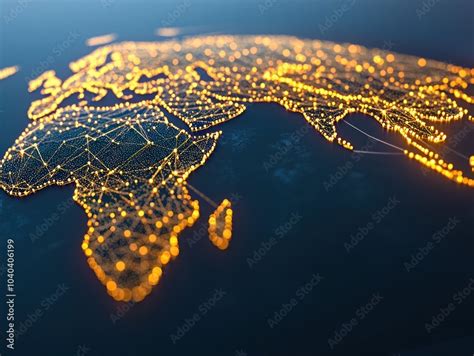 Illuminated Global Map A Digital Representation Of Connectivity And