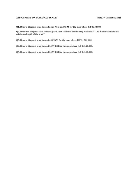 Diagonal Scale Assignment Pdf