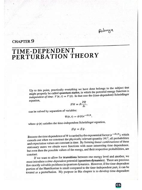 Time Dependent Perturbation Theoryryr Pdf