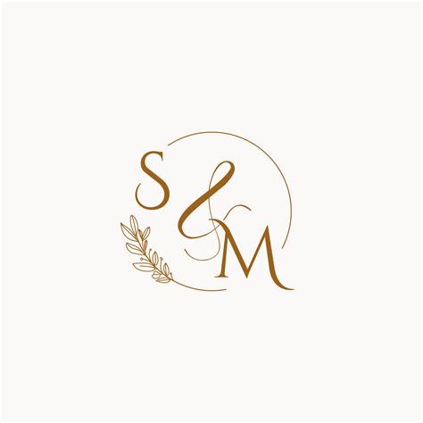 Sm Initial Wedding Monogram Logo 10254017 Vector Art At Vecteezy