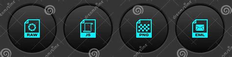 Set Raw File Document Js Png And Eml Icon Vector Stock Vector Illustration Of Object