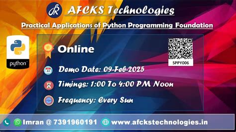 Practical Applications Of Python Programming Foundation Demo Conducted