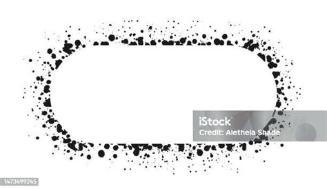 타원형 그런 지 잉크 스플래터 프레임 스프레이 낙서 스텐실 테두리 템플릿입니다 거친에 대한 스톡 벡터 아트 및 기타 이미지