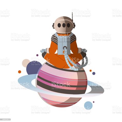 요가 포즈 벡터 일러스트에서 명상 달에 우주 정장에 우주 비행사 또는 우주 비행사 남자 캐릭터 달 하늘에 대한 스톡 벡터 아트 및 기타 이미지 Istock