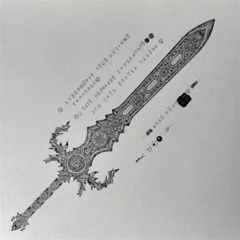 Купити картину «Меч абстракція маркером і фломастером на папері абстракціонізм Курочка