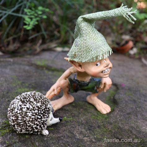 Pixie Poking His Little Hedgehog Friend With A Stick Faerie Store