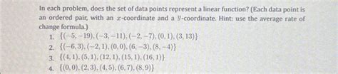 In Each Problem Does The Set Of Data Points Chegg