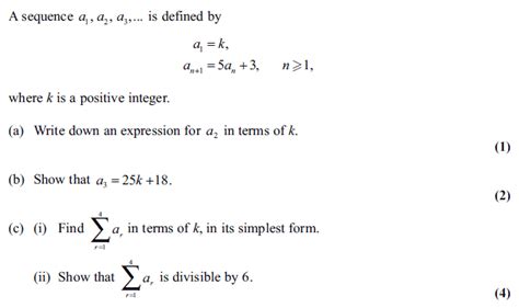 Exam Questions Sigma Notation Examsolutions