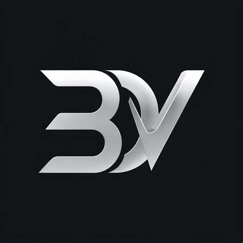 Modern Minimalist Bdv Monogram Design In Metallic Silver Monogram Playground