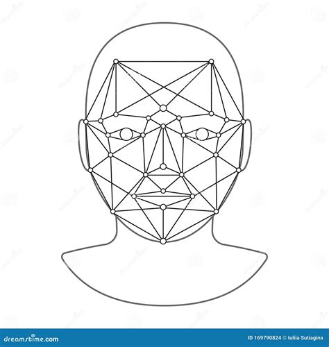 Scanning Person Face By Points Low Polygon Indication Recognition Of Man Face Identification Scanning Person Face By Points Low Polygon Indication Recognition Of Man Face Identification