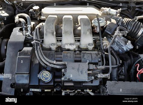 Detail Of A V6 Engine Stock Photo Alamy