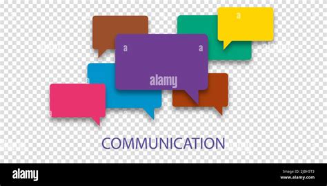 Vector Illustration Of Communication Concept Word Communication With Colorful Dialog Speech