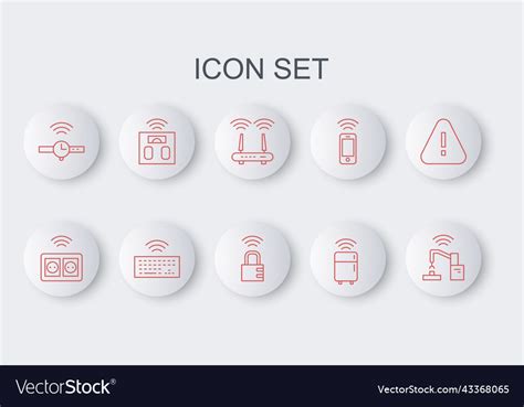 Set Line Robotic Robot Arm Hand Factory Smart Vector Image
