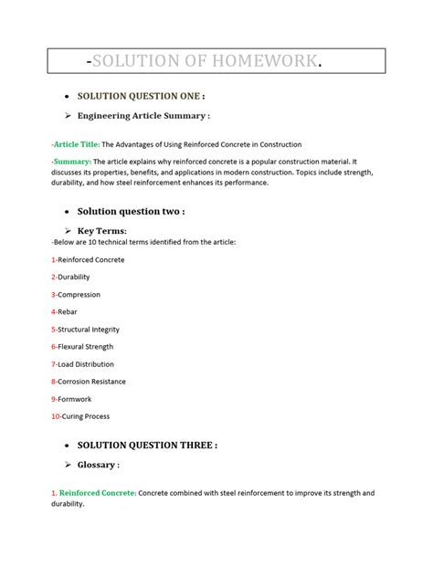 Solution Of Homework Pdf Technology And Engineering