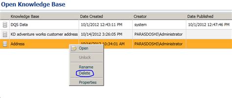 How To Delete A Knowledge Base In Sql Server 2012 Data Quality Services