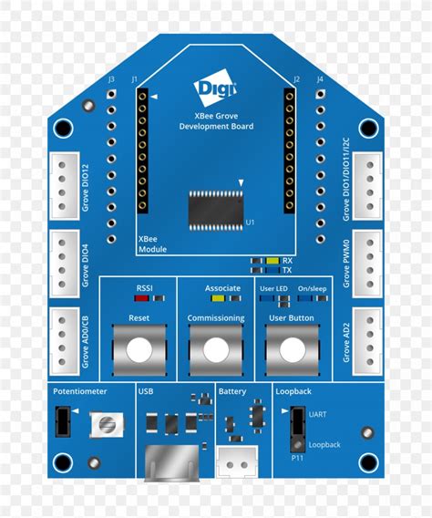 Xbee Digi International Zigbee Sensor Microprocessor Development Board Png 1000x1200px Xbee